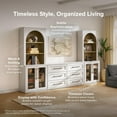 Mopio Blake 4 Piece Entertainment Center with Storage, Modern Farmhouse ...
