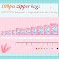 100 PCS Pink Holographic Mylar Resealable Foil Bags, Clear Smell Proof ...