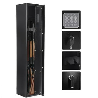 Seizeen Rifle Gun Safe Cabinet, 2-Safe Opening Ways Long Rifle Safe ...