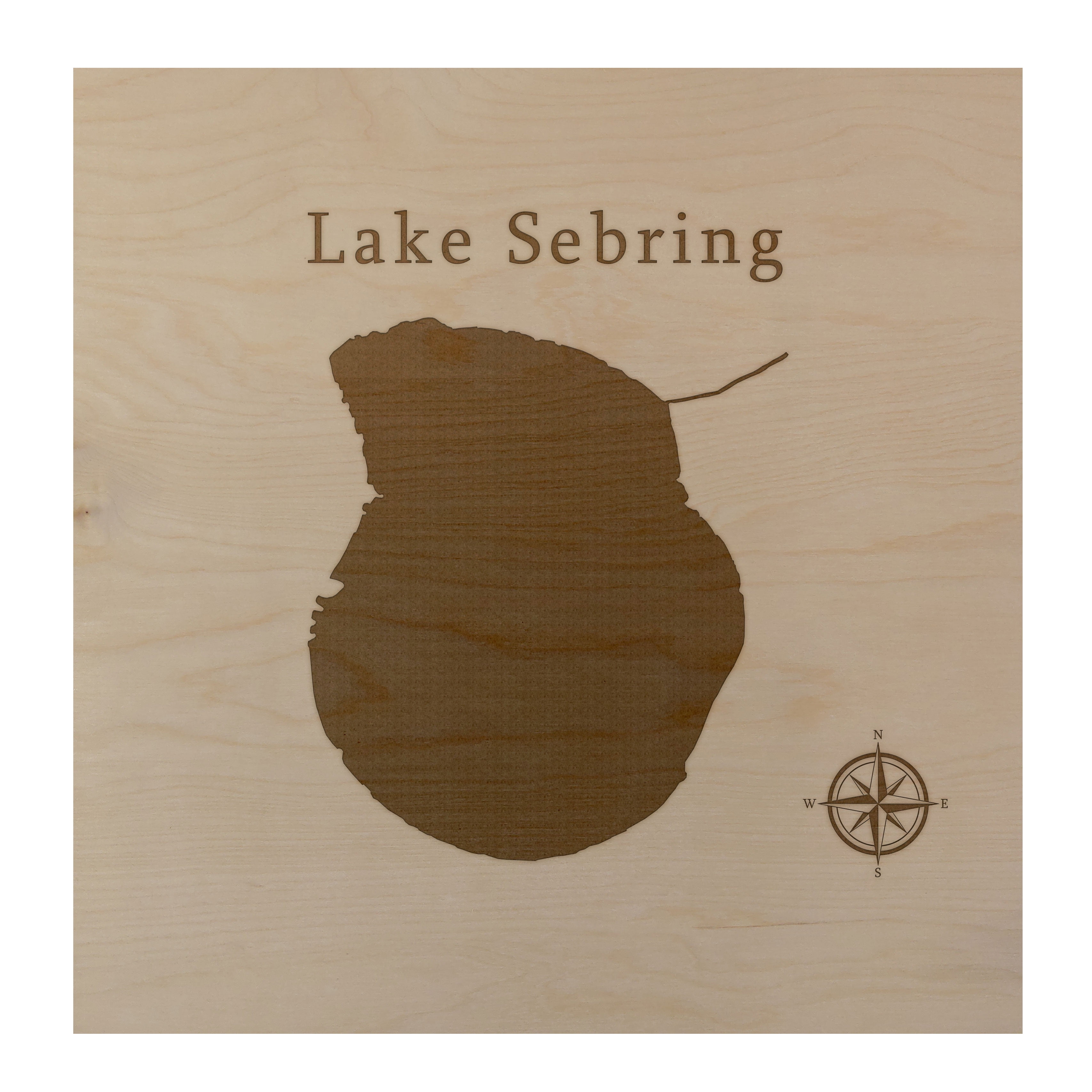 Lake Sebring Map 24x24" Wood Wall Art Office Decor Gift Engraved ...