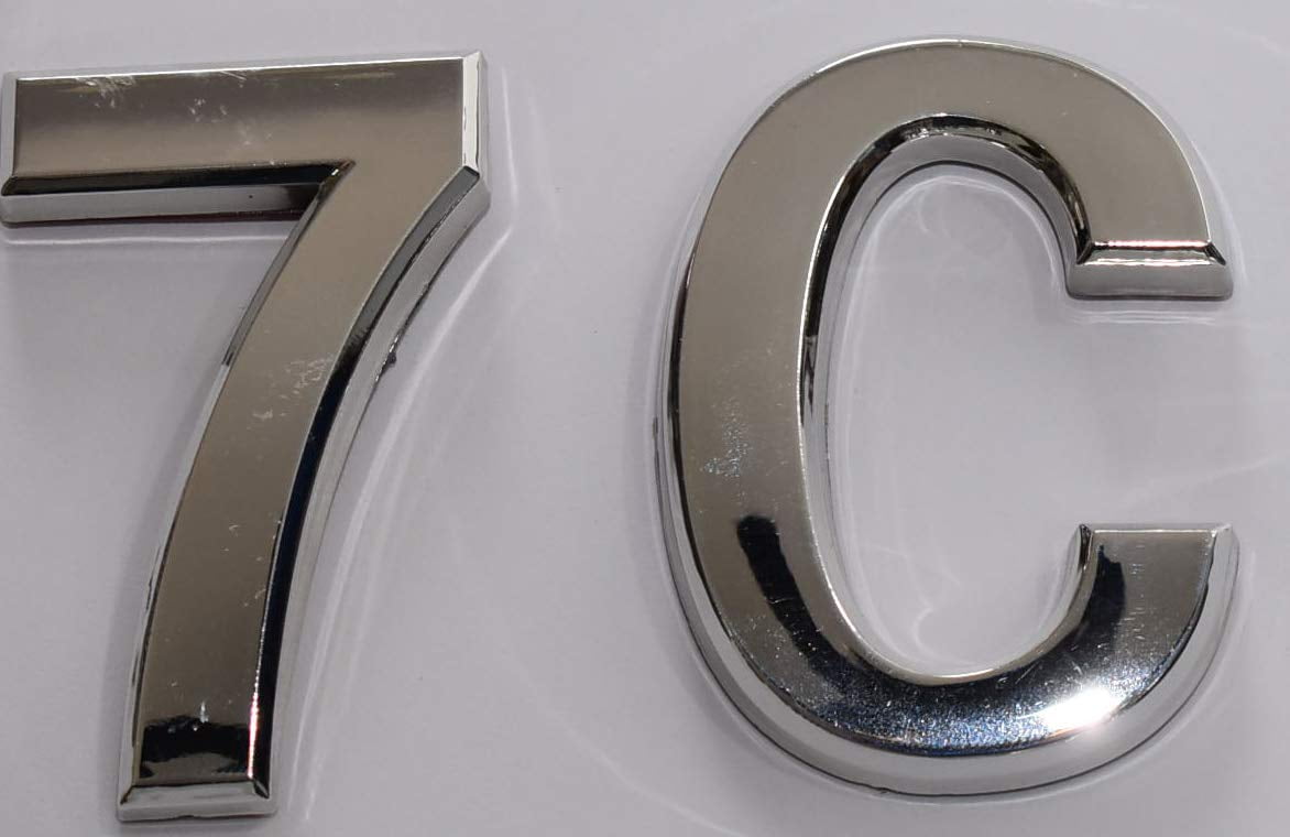 Apartment Number 7C Sign/Mailbox Number Sign, Door Number Sign. (Silver ...