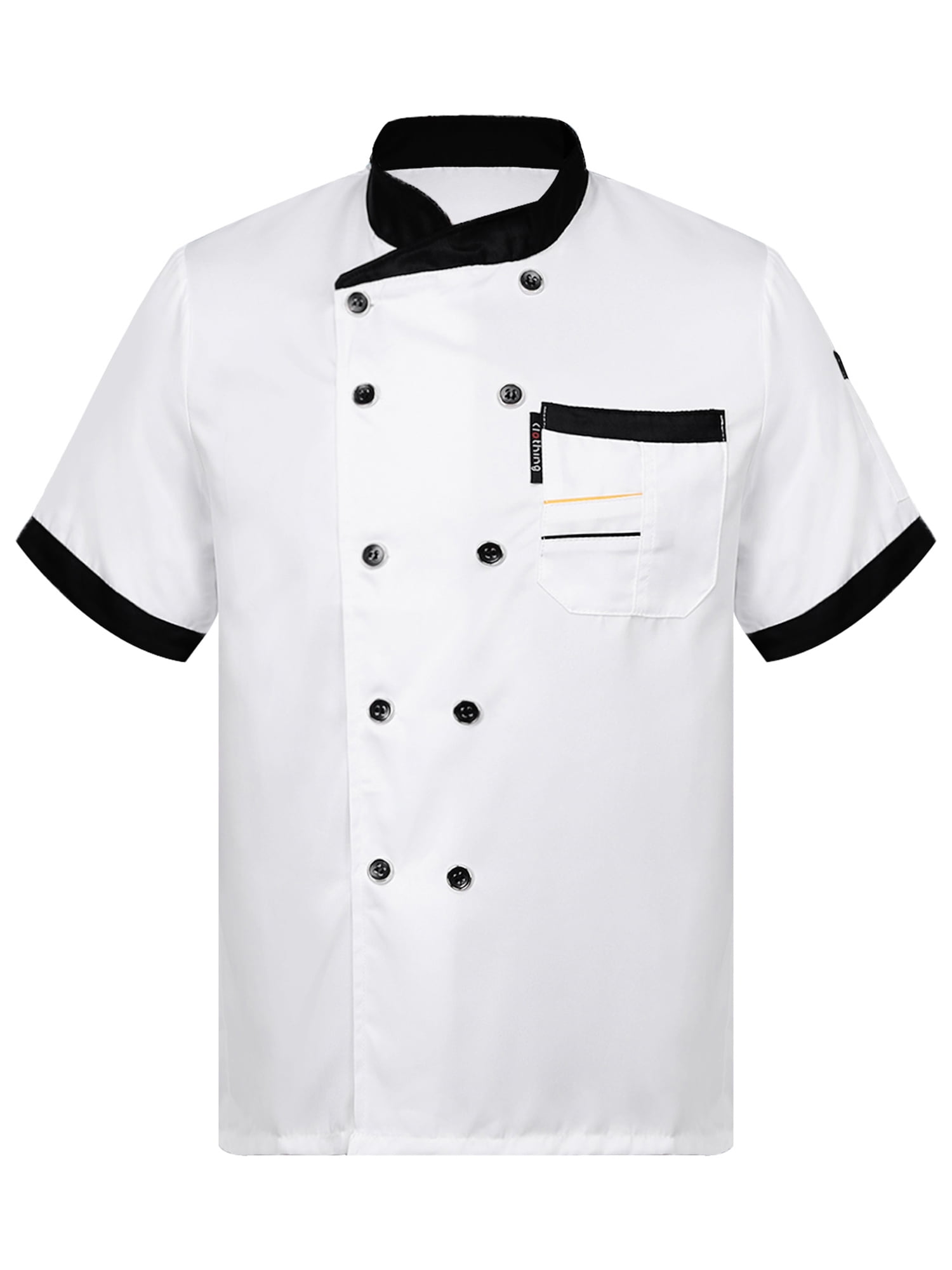 MSemis Unisex Chef Jacket Men's Chef Coat Short Sleeve Restaurant ...