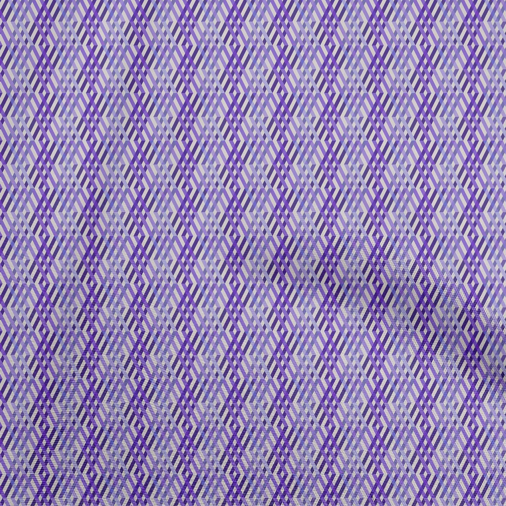 oneOone Silk Tabby Violet Fabric Geometric Sewing Material Print Fabric ...
