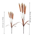 Outdoor Copper Metal Cattail Wind Chime Garden Stake - 19.7in Rust ...