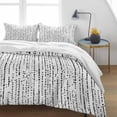 4 Piece Duvet Cover Set Queen, Abstract Black Polka Dot Soft Breathable ...