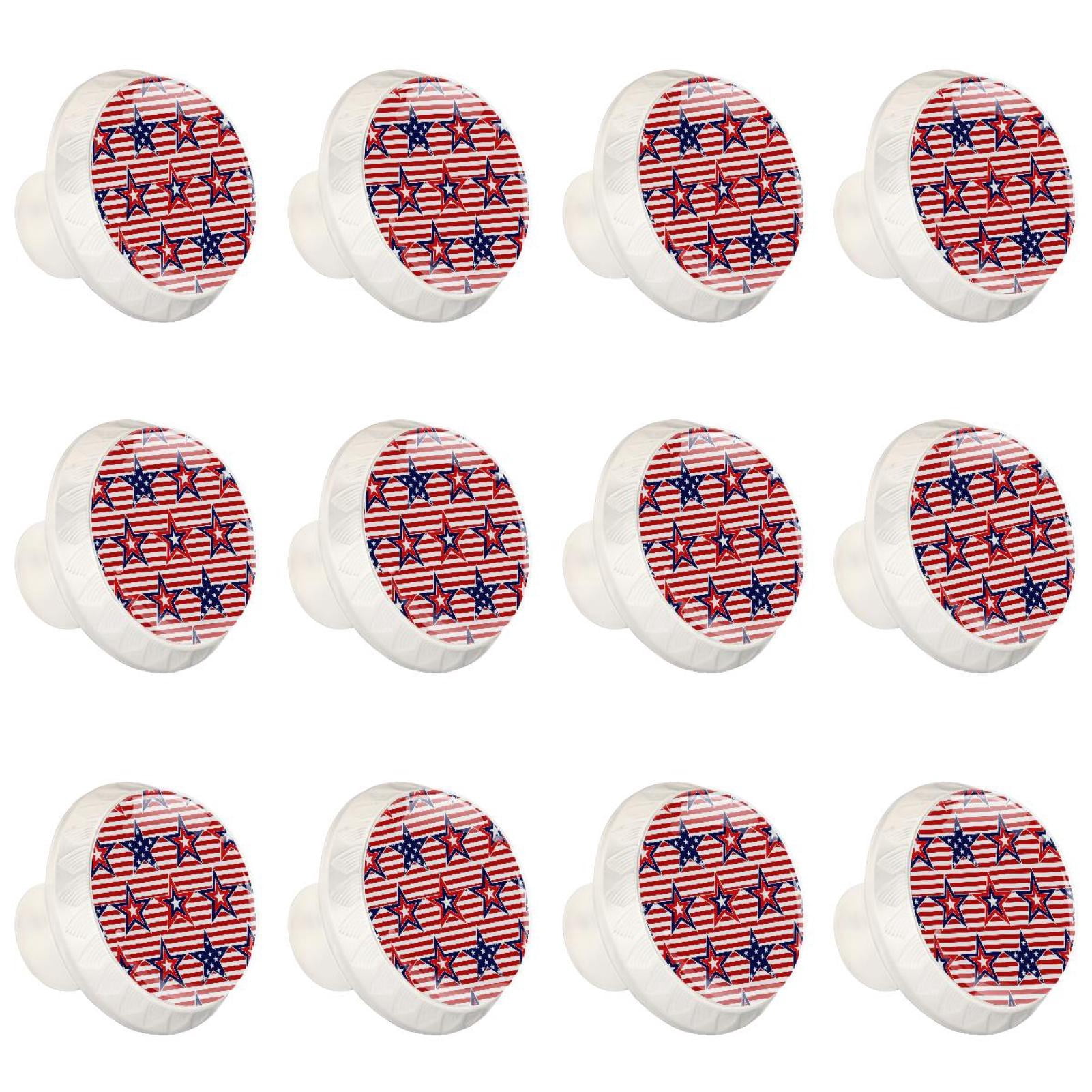 12 Pcs American Stars Red Knobs for Kitchen Cabinet Cupboard Dresser ...