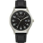 Bulova Men's Stainless Steel Dress Watch, Black Dial 96B267 - Walmart.com