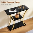 3 Tier Console Table with Open Wood Shelves, Decorative Entryway Table ...