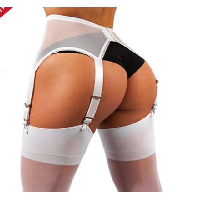 Sexy Garter Belt Women High Waist Mesh Suspender Belt Elastic