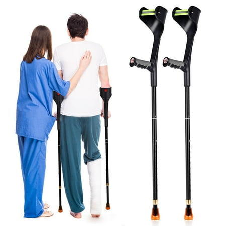 Lightweight Forearm Crutches ,Aluminum Height Adjustable Folding ...
