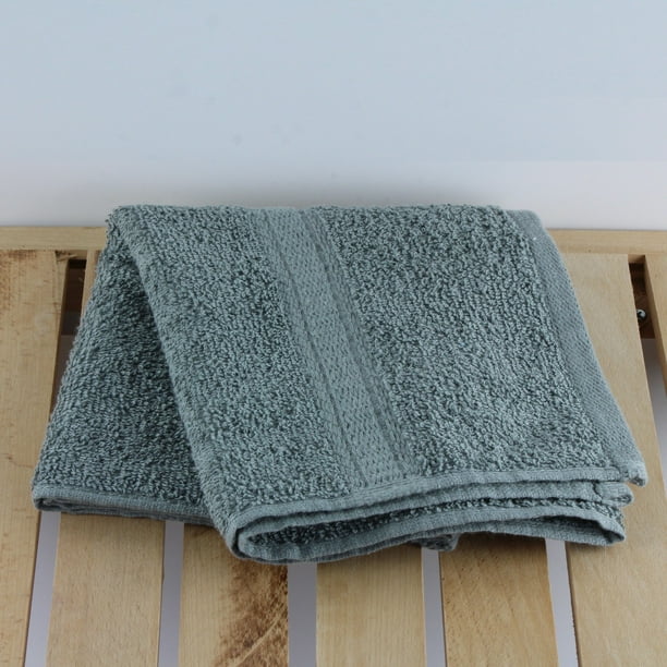 Mainstays Basic Bath Collection - Single Hand Towel, Solid Grey ...