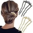 U Shaped French Hair Pins Pearls Hair Forks Updo Hair Stick for Women ...