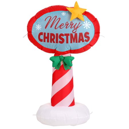 Inflatable Santa Stop Here Sign Christmas Decoration | Walmart Canada