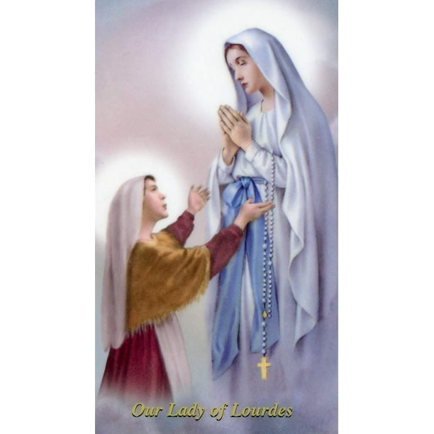 Prayer to Our Lady of Lourdes holy card - laminated - Pack of 25 - Walmart.com