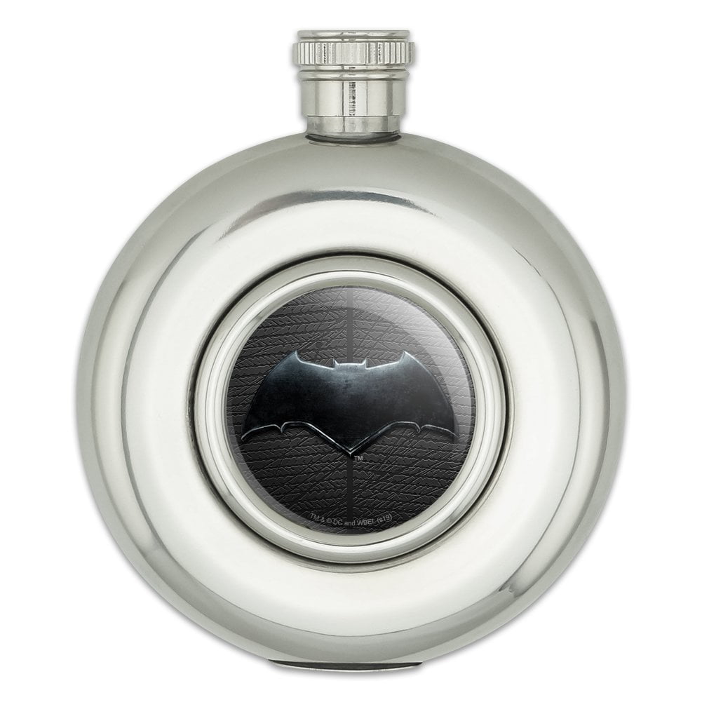 Justice League Movie Batman Logo Round Stainless Steel 5oz Hip Drink ...