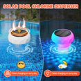 2 in 1 Chlorine Floater Solar Pool Light - for Tablets with Colorful ...