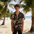 Boys Short Sleeve Summer Beach Tops Teenage Kids Button Down Hawaiian ...