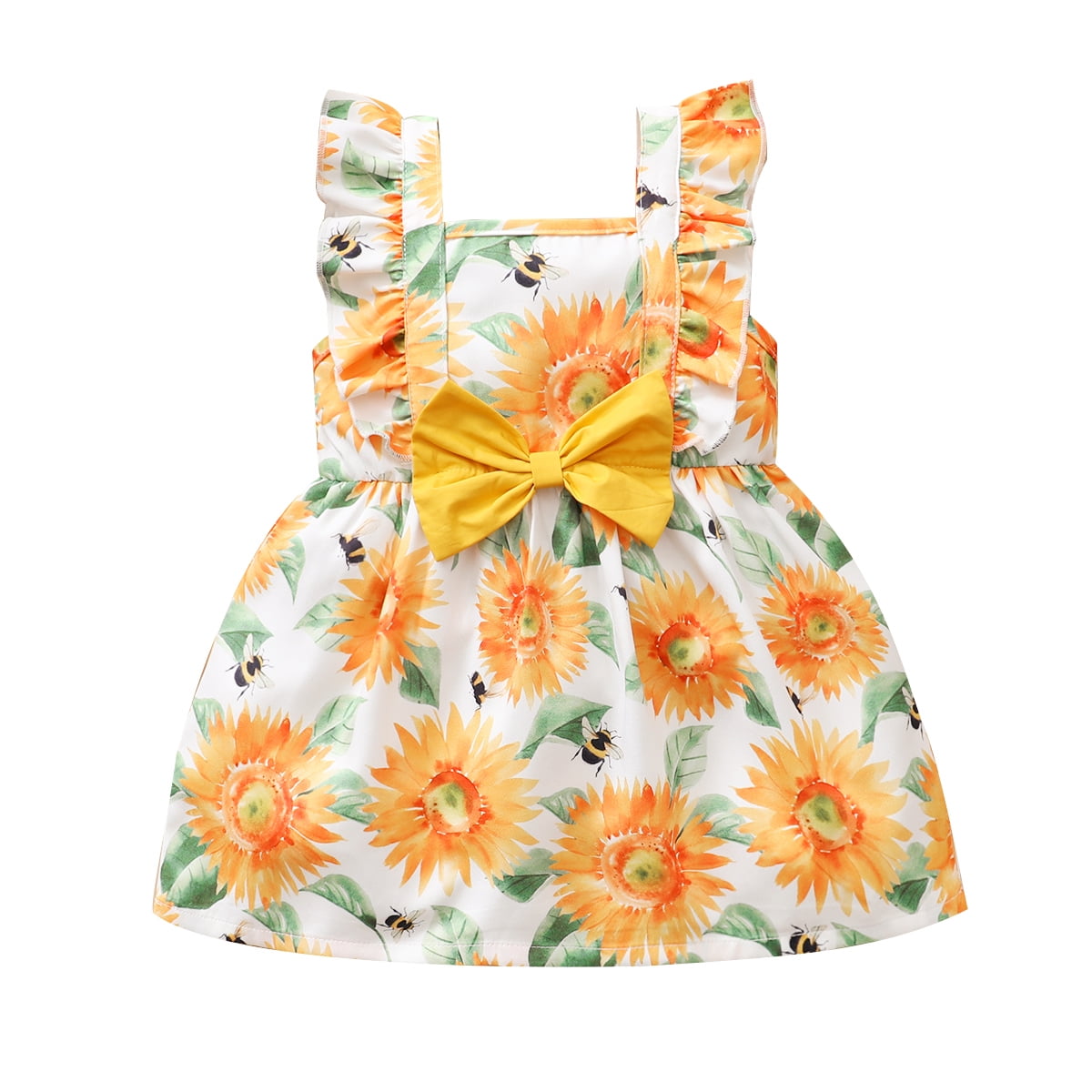 Kucnuzki Toddler Baby Girl Clothes 3T Summer Dress 4T Sling Sweet Rose ...