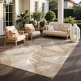 5' x 8' Reversible Leaf Pattern Outdoor Rug, Waterproof Plastic Straw ...