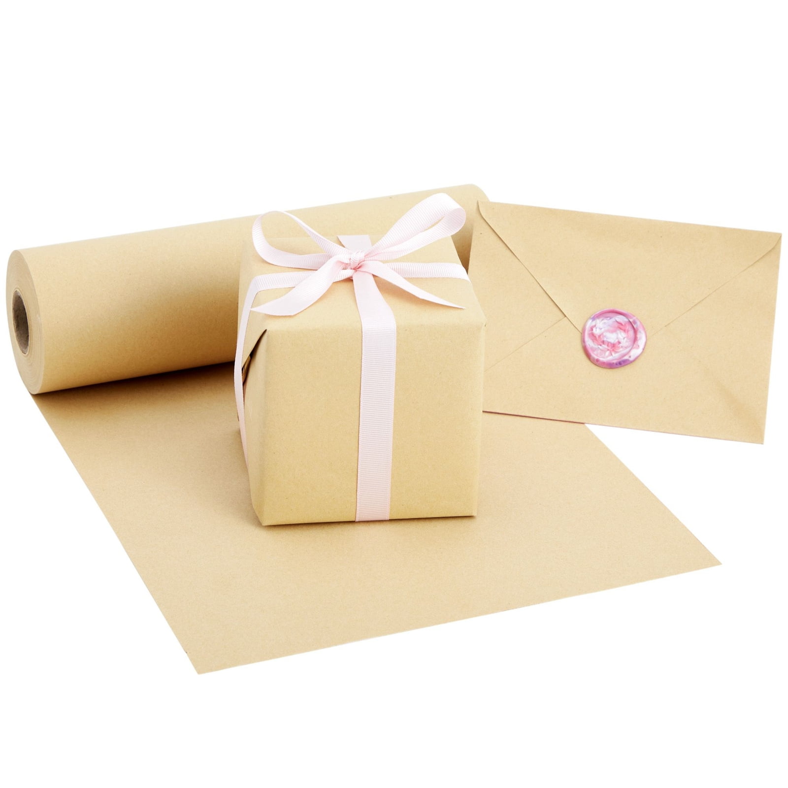 Kraft Paper Roll 10 x 1200 In, Plain Brown Shipping Paper for Gift ...