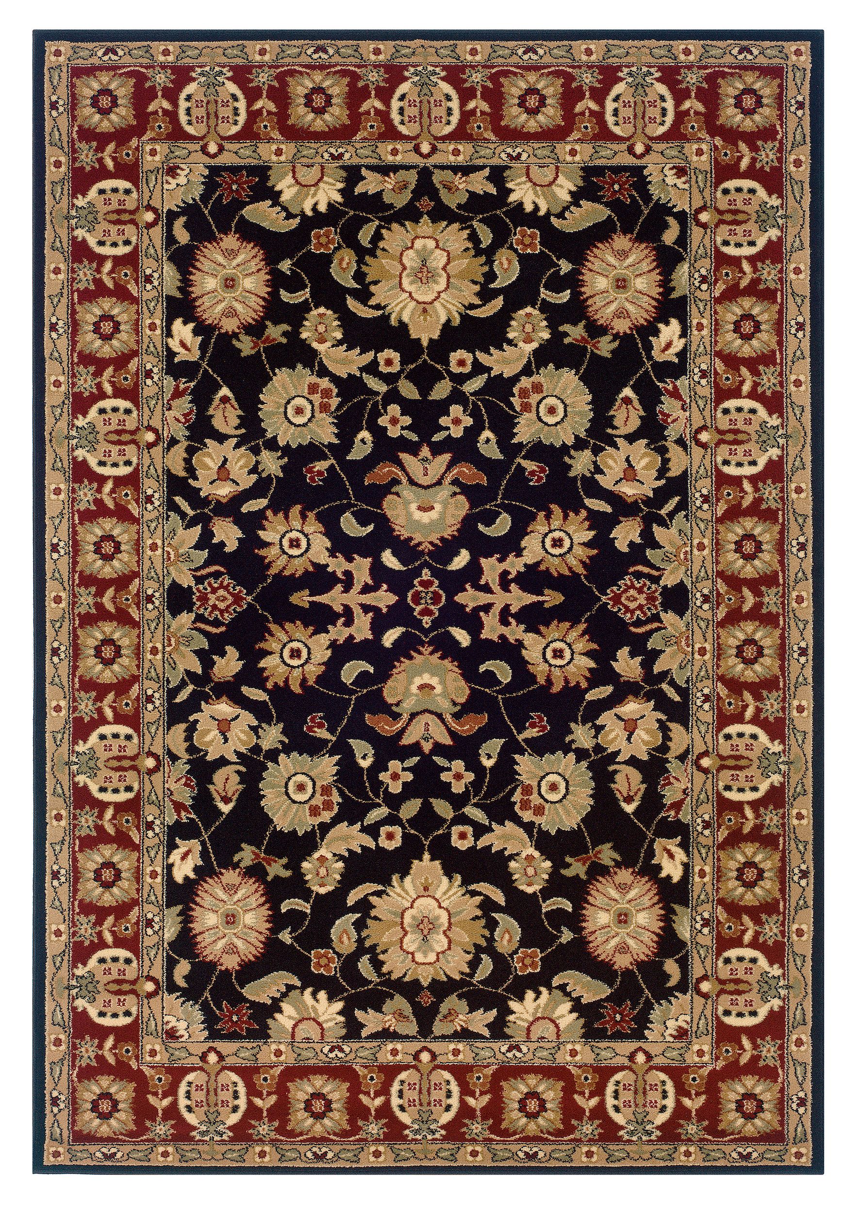 LR Home Adana Black and Red Indoor Area Rug(9'2