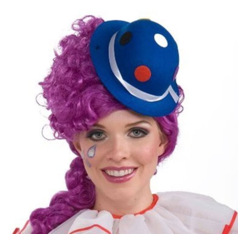 Royal Blue Mini Melon Derby Clown Hat Men Women Costume Accessory Polka ...