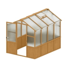 Large 8x10 FT Wood Greenhouse Kit, 6MM Polycarbonate Panels, Adjustable ...
