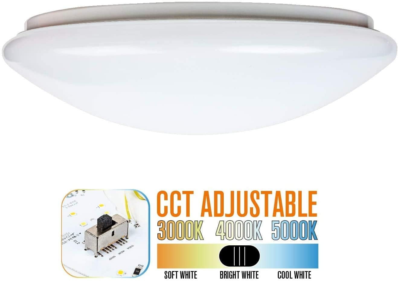 Sleeklighting 15-inch LED Flush Mount Ceiling Light Fixture | 3 CCT ...