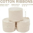 5.5 Yards 3 Rolls Cotton Linen Ribbon Handmade Frayed Ribbons Cotton ...