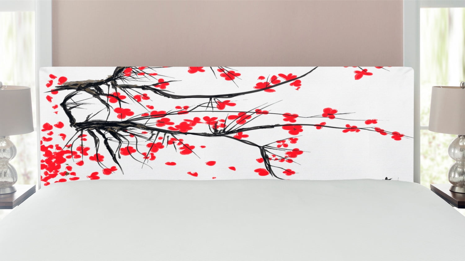 Nature Headboard, Sakura Blossom Japanese Cherry Tree Garden Summertime ...