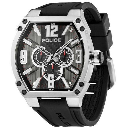 Police - Police PL-13845JS-02 Men's Cobra Black Dial Rubber Strap ...