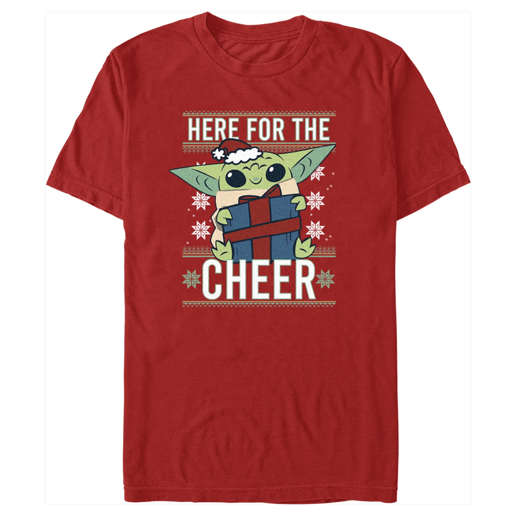Men's Star Wars: The Mandalorian Grogu Here for the Cheer Graphic Tee ...