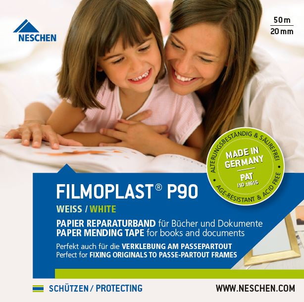 Neschen Filmoplast P90 White Paper Archival Mending Tape, 3/4in x 165ft ...