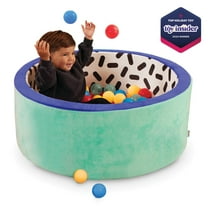 Nuby Grey Velvet Ball Pit with 200 Aqua, White, & Grey Balls - Walmart.com