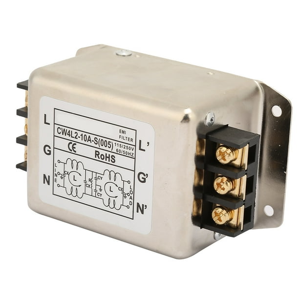 Power EMI Filter,115V/250V 10A 50/60Hz Single Power Filter Module Power ...