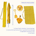 Classic 7ft Beach Umbrella & AnchorONE Sand Anchor Kit, Sunset Orange ...
