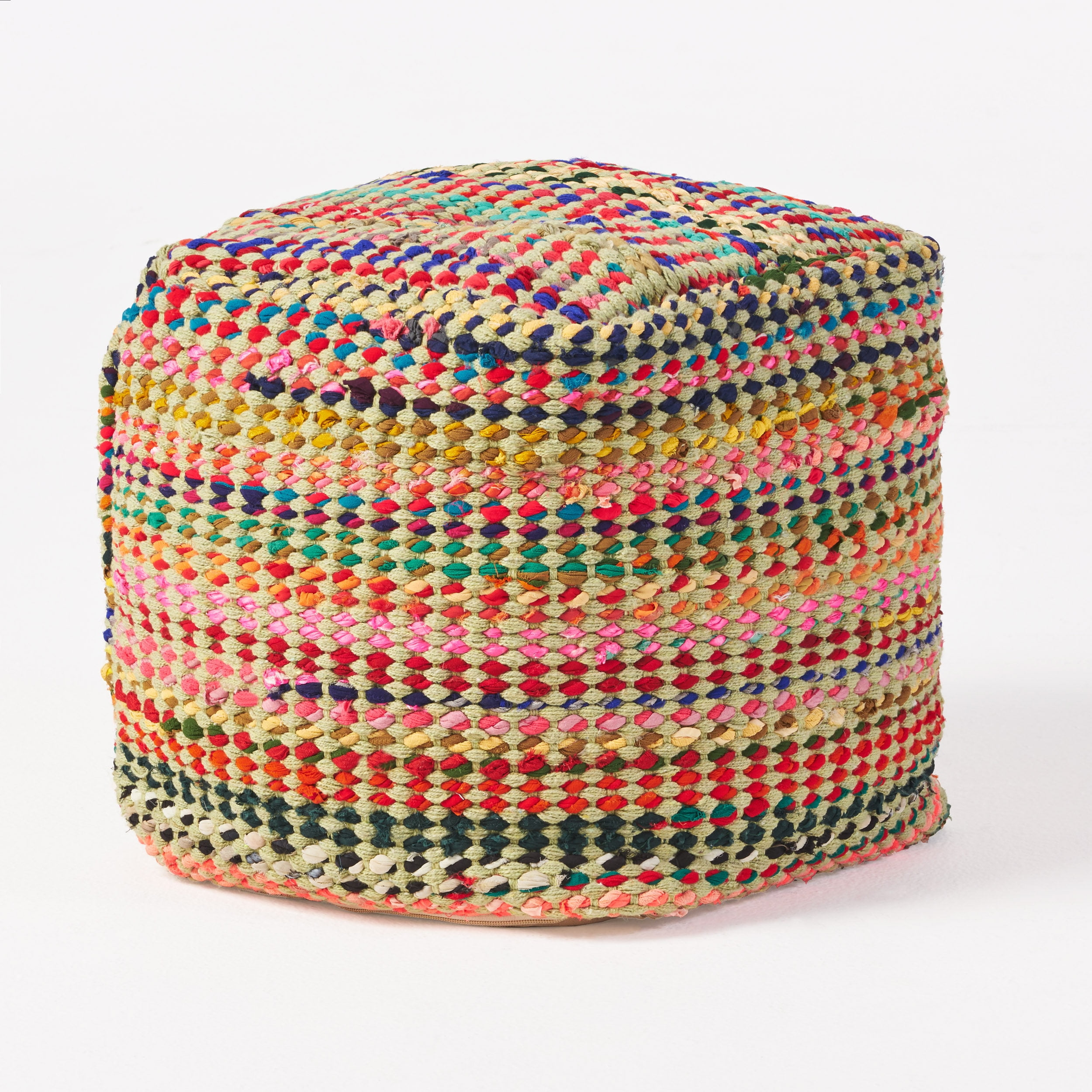 Desert Fields Chenoa Hand Woven Fabric Pouf, Sage - Walmart.com