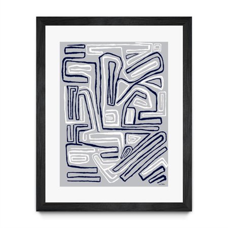 Giant Art 24x32 Centric -Blue Ice - 8 Matted and Framed in White ...