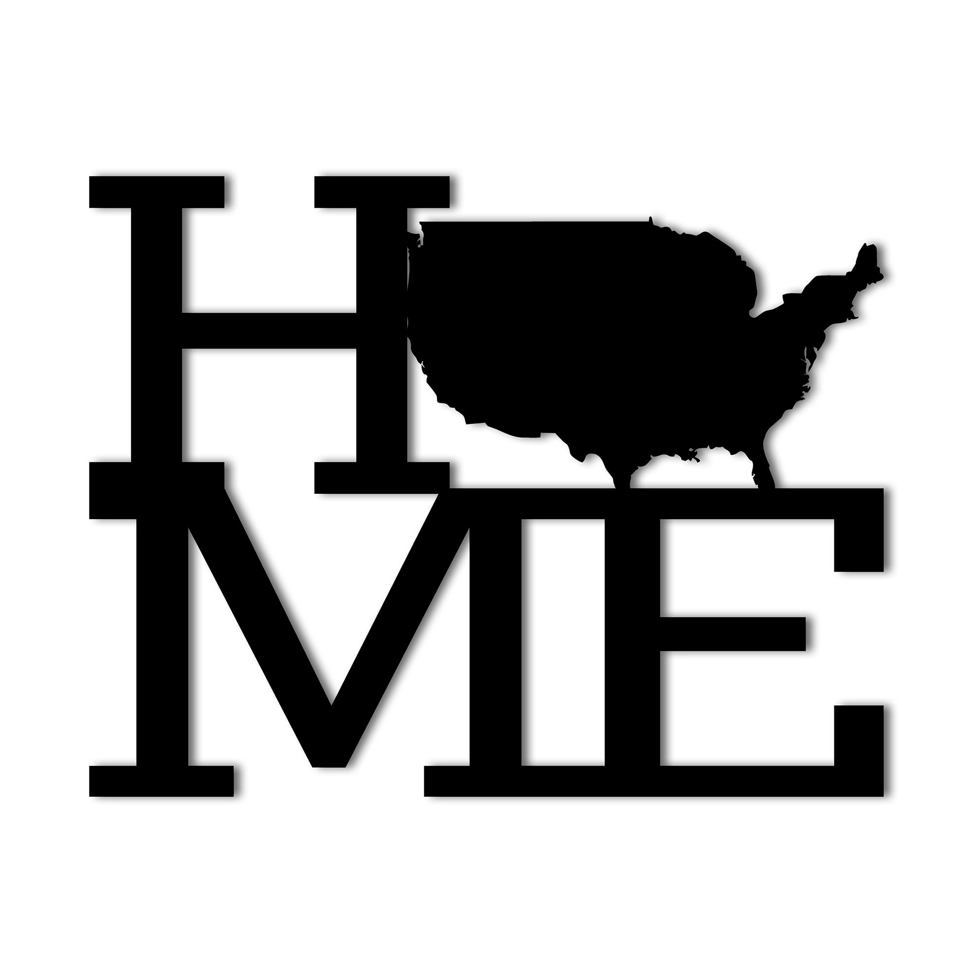 Metal Home Sign USA | Metal Sign Wall Decor Wall Hanger with Silhouette ...