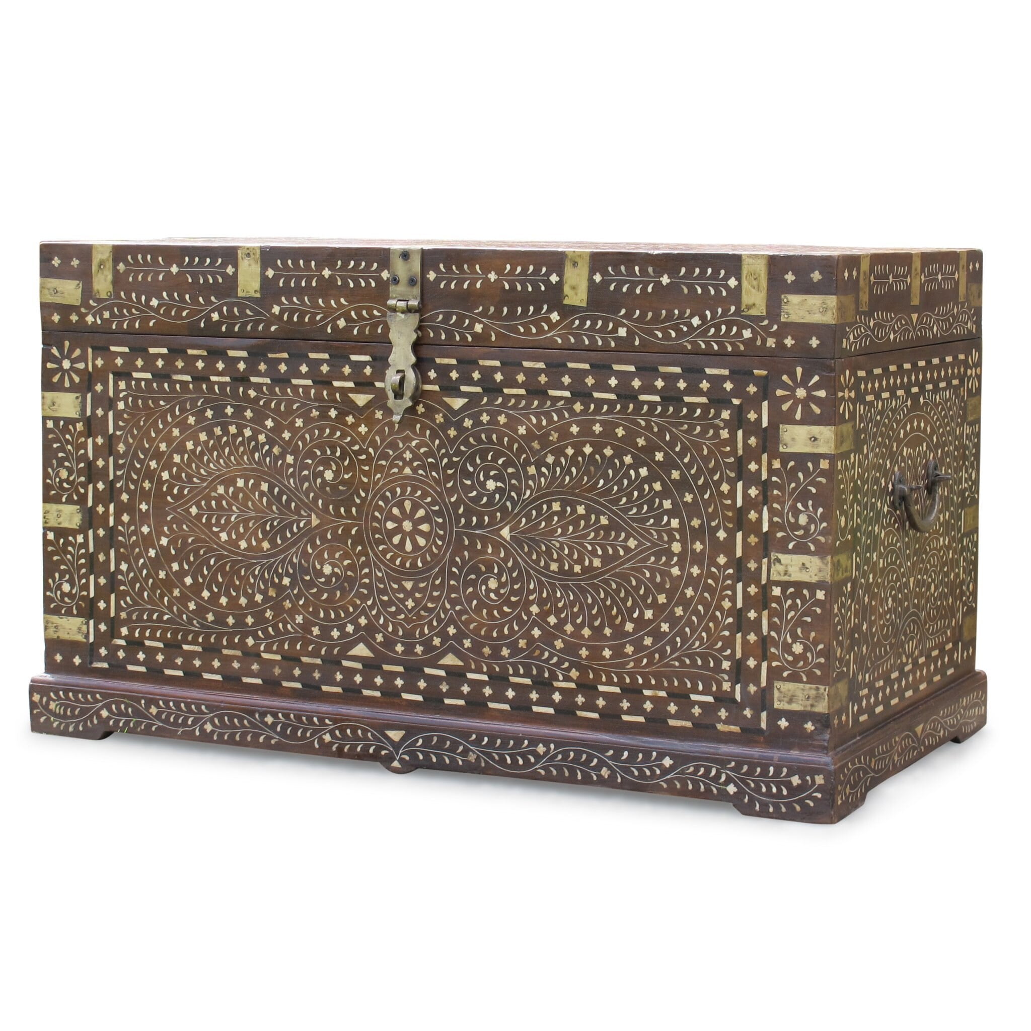 Bone Inlaid Coffee Table cum Trunk Teakwood, Bone inlay coffee table ...