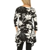 White Mark Women's Floral Scoop Neck Tunic Top - Walmart.com