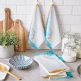 3 Pack Abstract Waves Kitchen Towels Blue Gold Retro Oil Painting Style ...