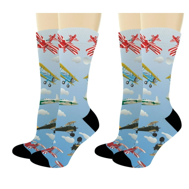 ThisWear Airplane Pilot Gift Set Pilot Socks for Men Model Plane Themed ...