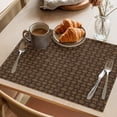 Brown Turquoise Cotton Linen Placemats Set of 8, Vintage Minimalist ...