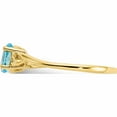 10K Yellow Gold Polished Geniune Blue Topaz Birthstone Ring (Size 7 ...