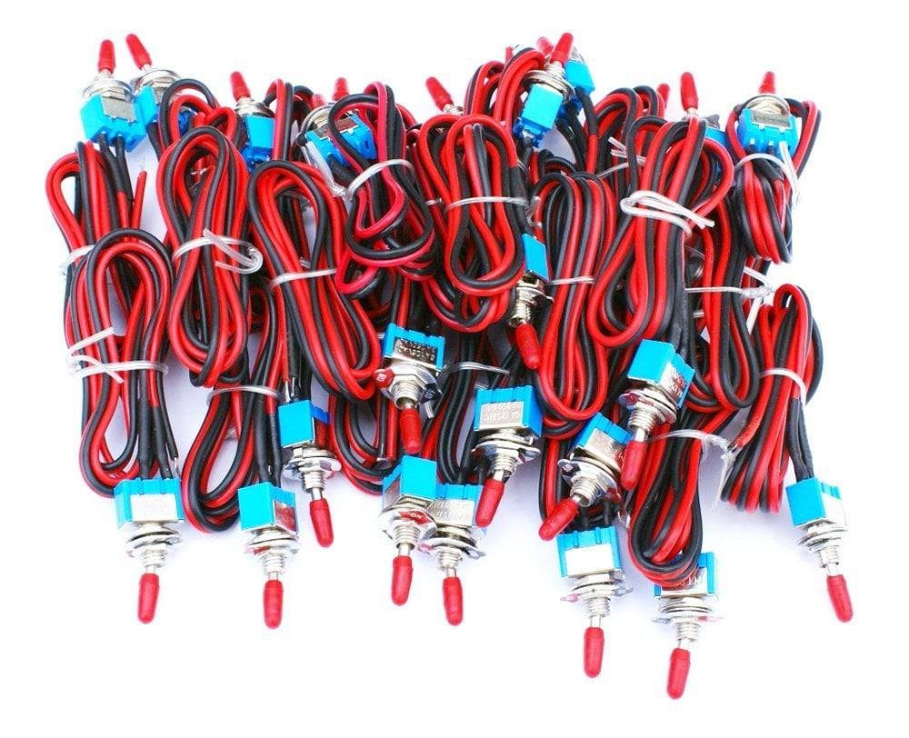 DNF (2 Pack) Security Alarm Pre-Wired On/Off Mini Toggle Switch 12V ...