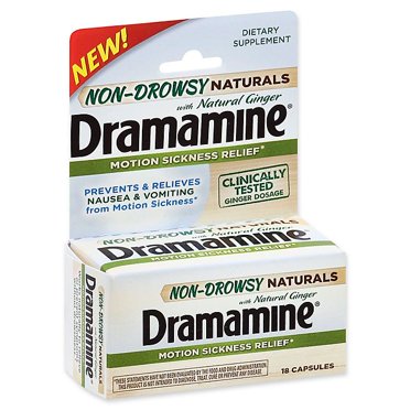 Dramamine Non-Drowsy Naturals With Natural Ginger Capsules, 18 Ea, 6 ...