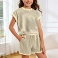 Byoo Tween Girls' Striped Clothes Set Short Sleeve Tee Shorts Set 2 ...