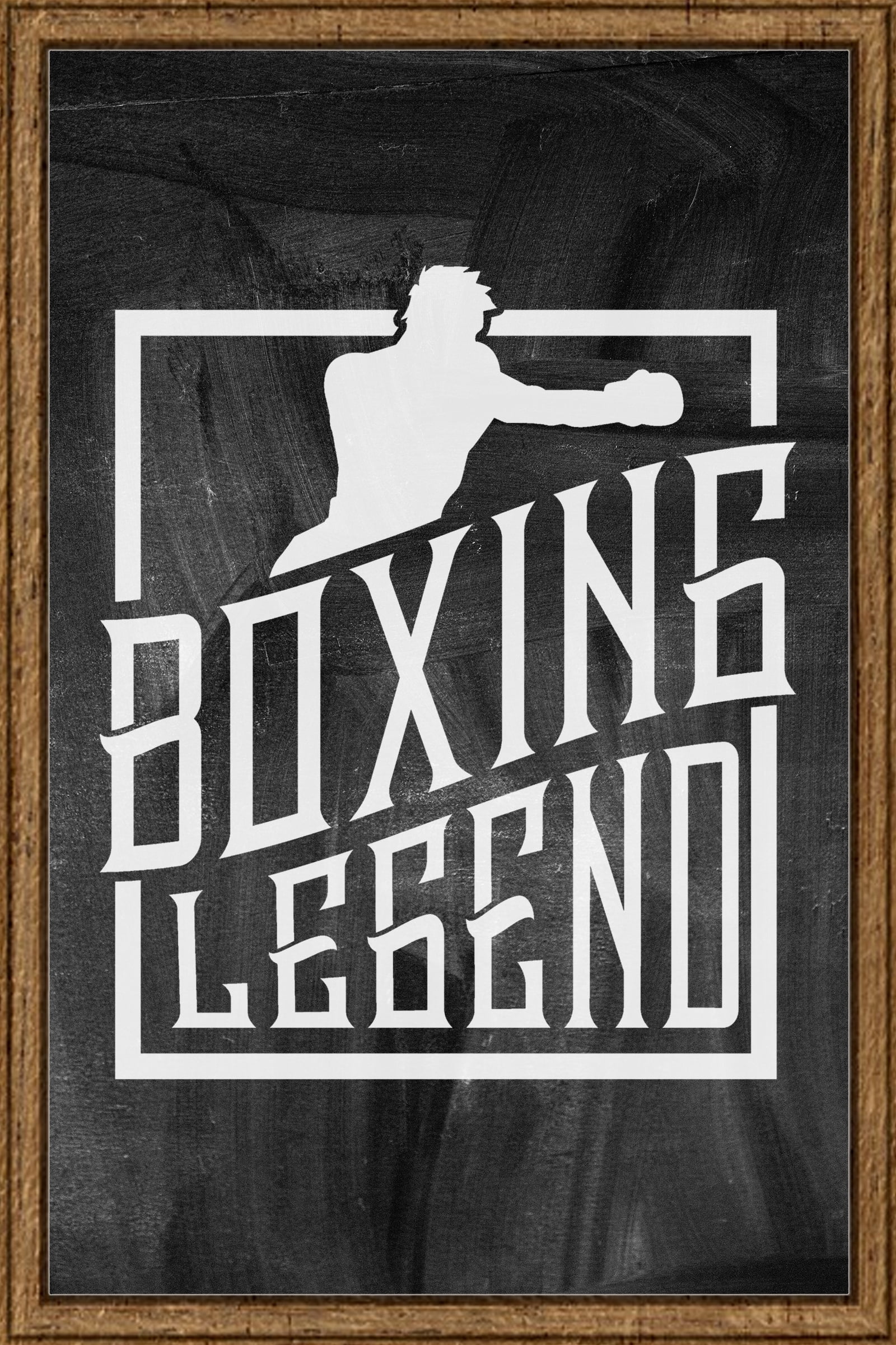 Boxing legend silhouette fancy square combat sports strength ring Tin ...