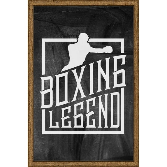 Boxing legend silhouette fancy square combat sports strength ring Tin ...